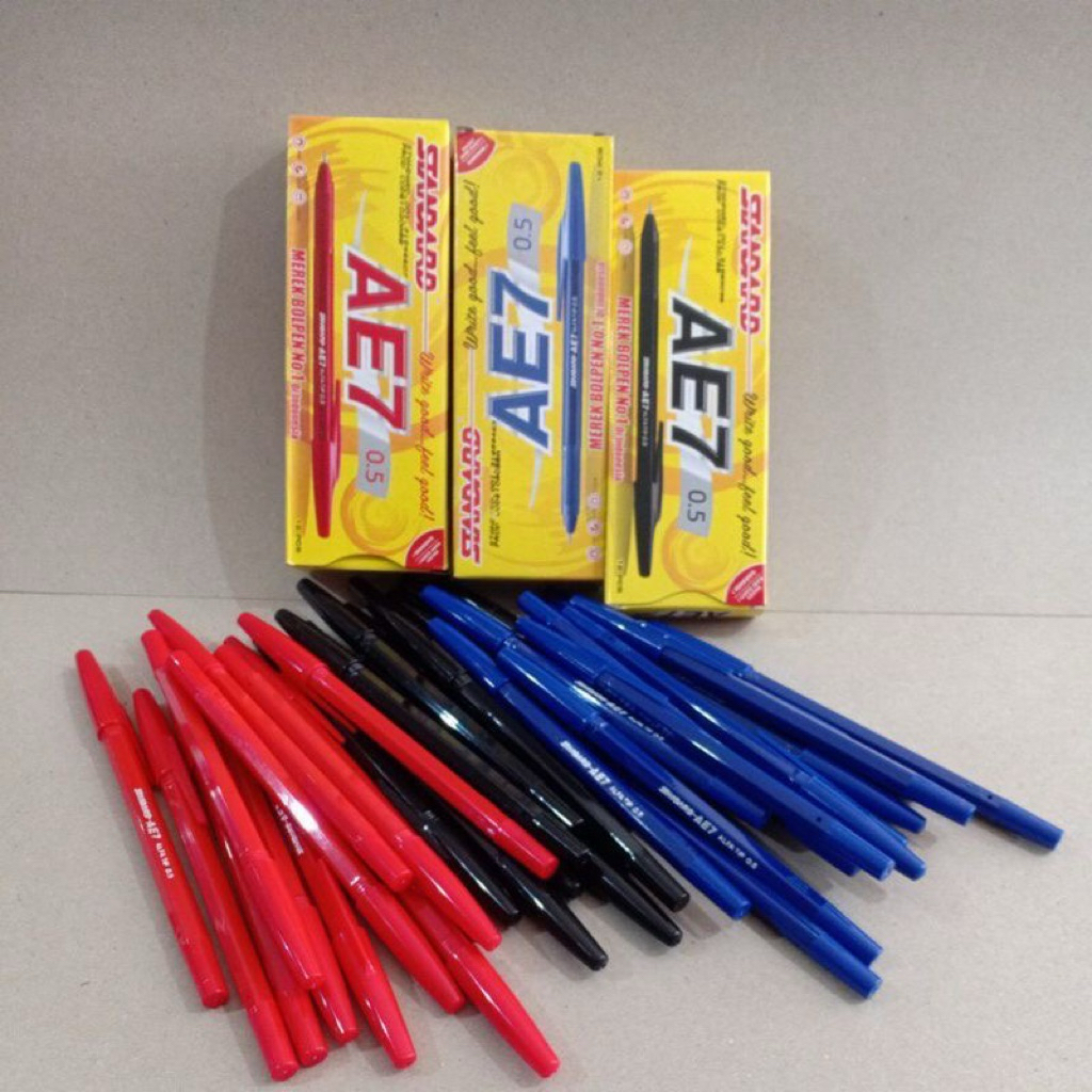 Jual Bolpen AE7 Hitam dan Warna | Warna Lebih Terang Original 100% ...