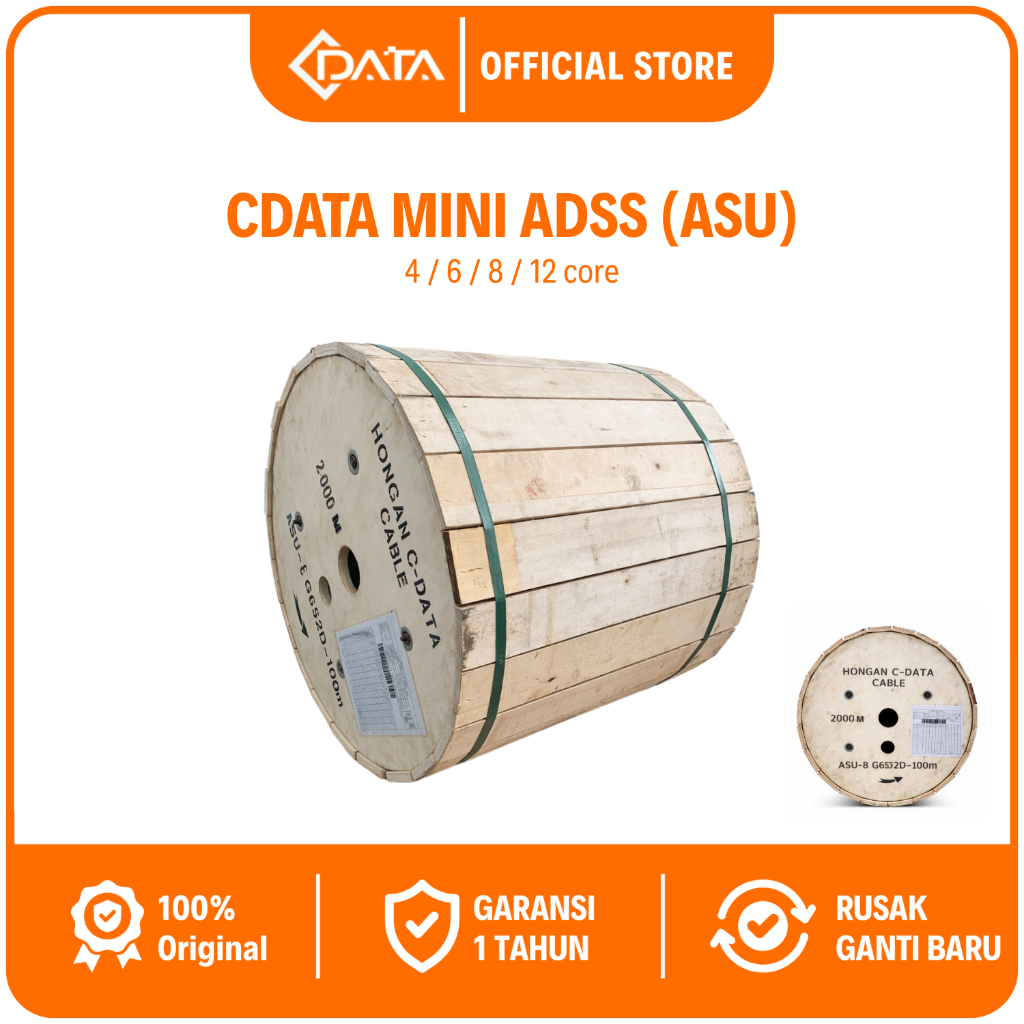 Jual CDATA Kabel Fiber Optik Mini ADSS 2KM - 100m Span - 4 / 6 / 8 / 12 ...