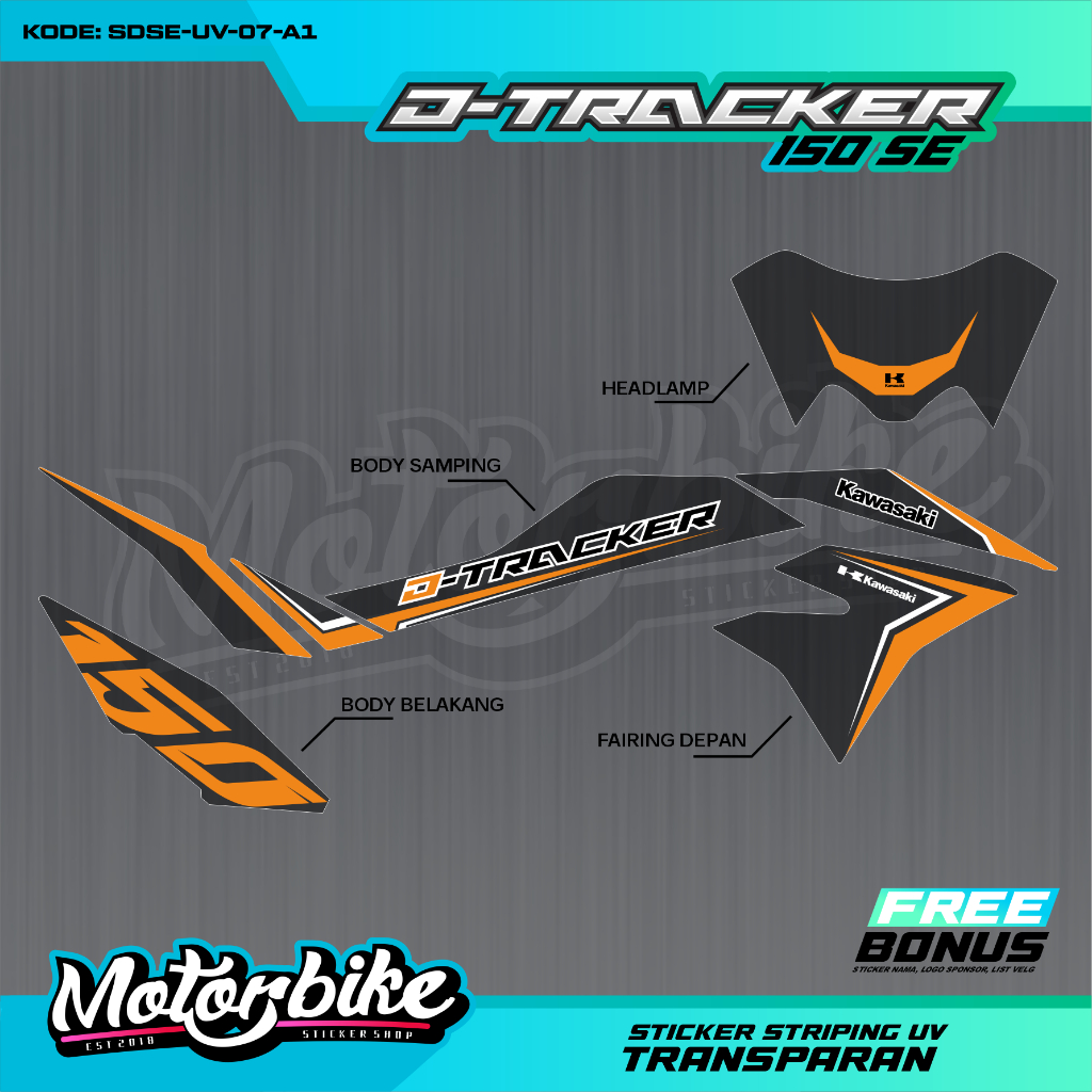 Jual STICKER STRIPING D-TRACKER 150 SE TERBARU VARIASI BAHAN UV ...