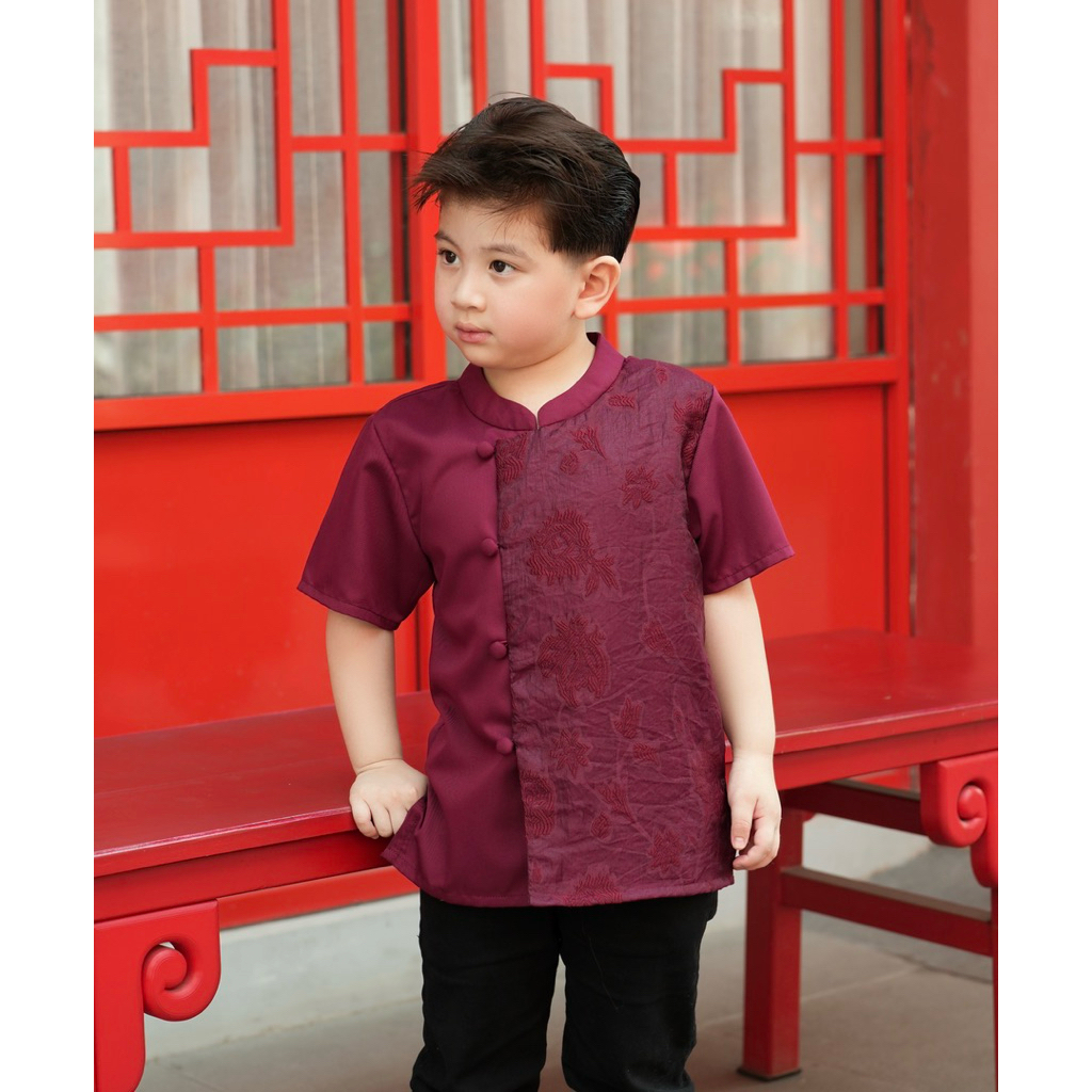 Jual Little Jent - Jun Cheongsam | Kemeja Cheongsam Atasan Anak Laki ...