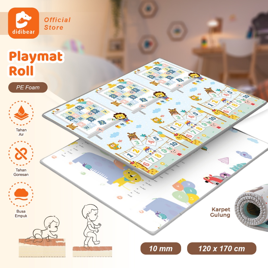 Jual Didibear XPE Playmat Roll Playmat 120 x 170 cm Tebal 10mm Karpet ...