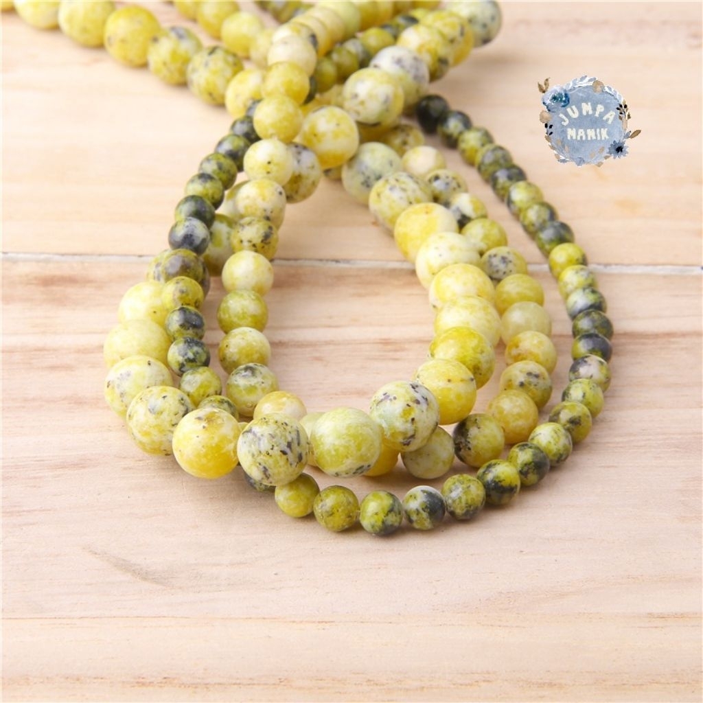 Jual Manik Batu Alam Yellow Turquoises Jasper 4mm 6mm 8mm 10mm | Shopee ...