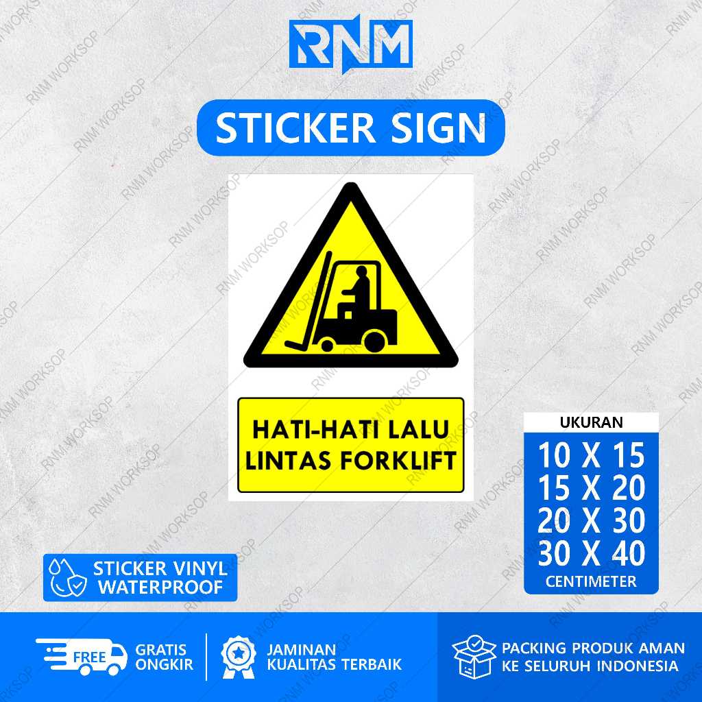 Jual STIKER SAFETY SIGN RAMBU K3 HATI - HATI LALU LINTAS FORKLIFT ...