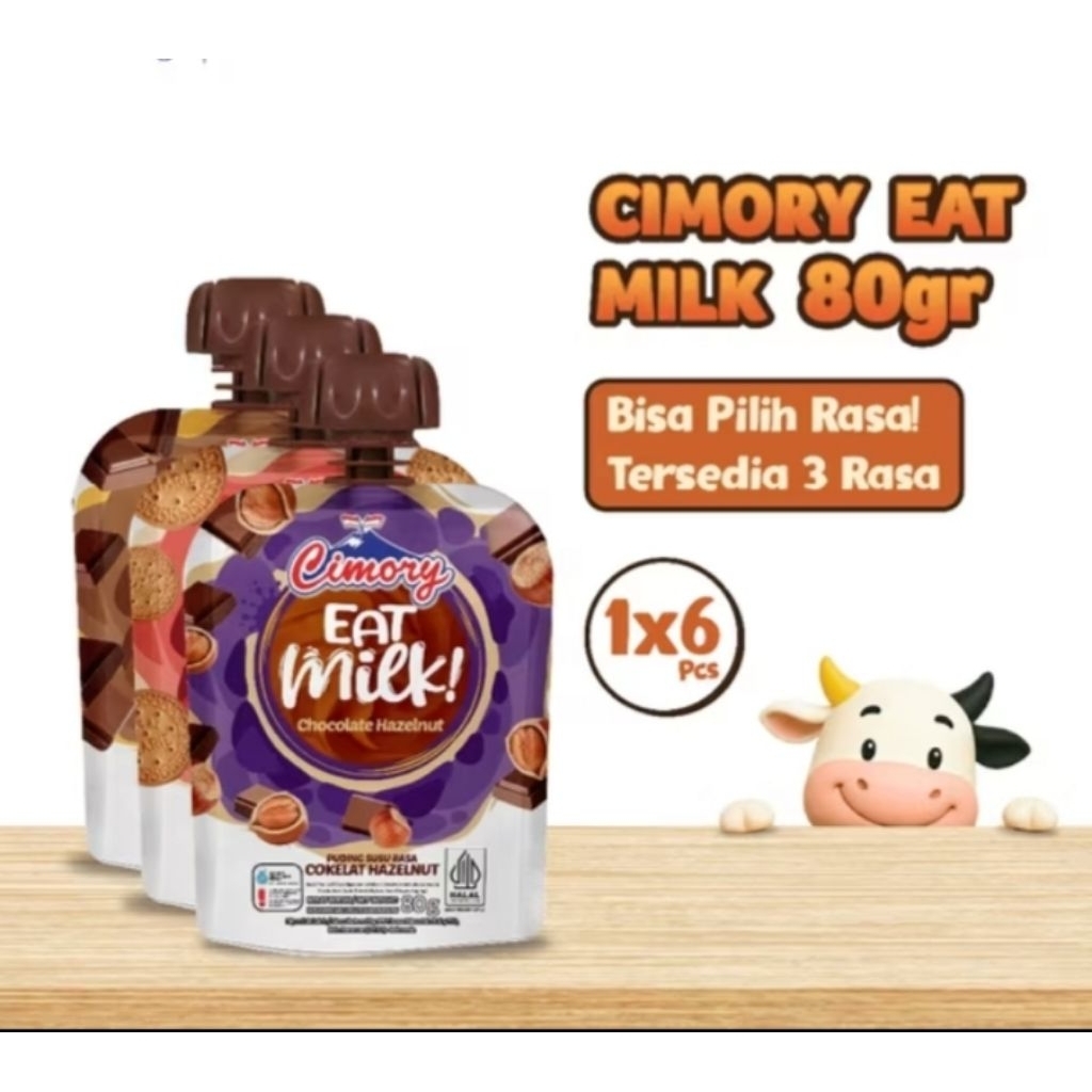 Jual Cimory Eatmilk Susu Puding 80 gram isi 6 pcs rasa Chocolate rasa ...