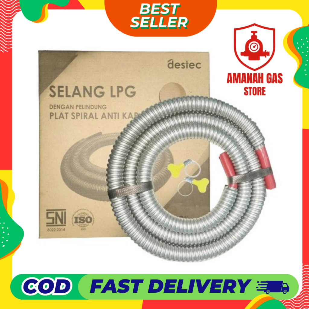 Jual Selang Gas LPG DESTEC AC-SL dengan Plat Spiral Anti Karat (Per Pcs ...