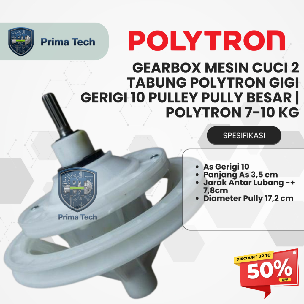 Jual Gearbox Mesin Cuci 2 Tabung Polytron Gigi Gerigi 10 Pulley Pully ...