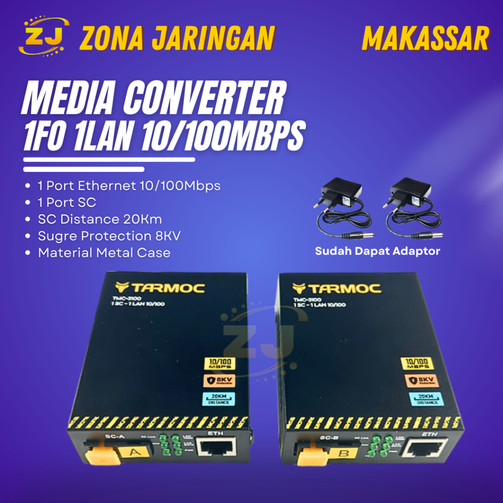 Jual Tarmoc TMC-HTB-3100 | Media Converter 1 FO 1 LAN 10/100Mbps ...