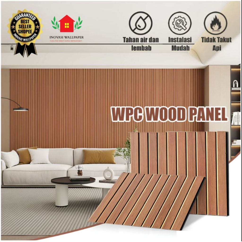 Jual WPC Wood Panel Premium Wallpanel Wallboard PVC Kayu Dinding Ukuran ...
