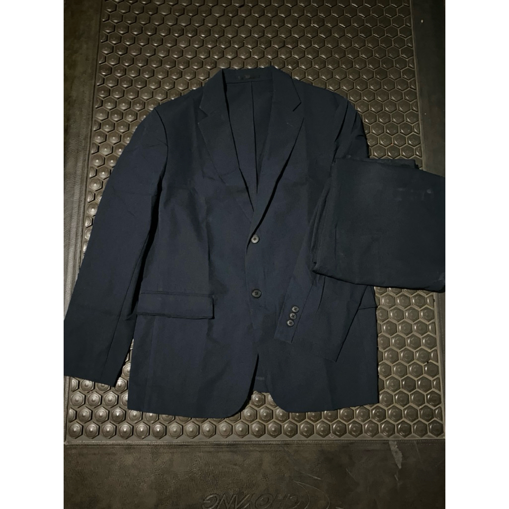 Jual SETELAN UNIQLO NAVY BLAZER JAS CELANA MEWAH BRANDED ( ada sedikit ...