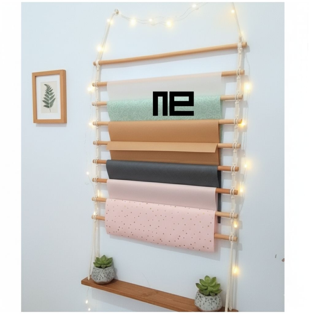 Jual Rak Kertas Wrapping 7 Lapis Kayu Solid - Desain Multifungsi ...