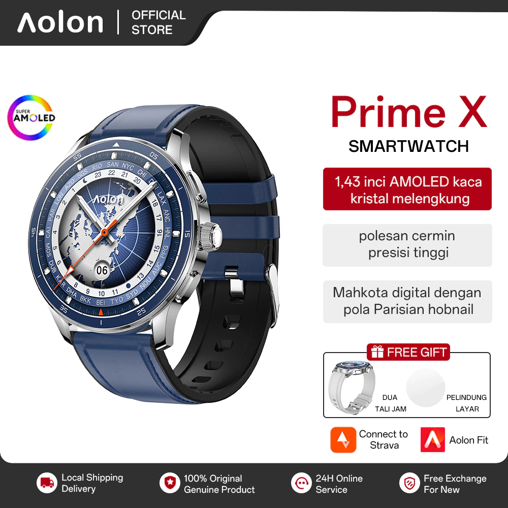 Jual [NEW] Aolon Prime X Smartwatch 2026 | AMOLED Layar Jernih | Kaca ...