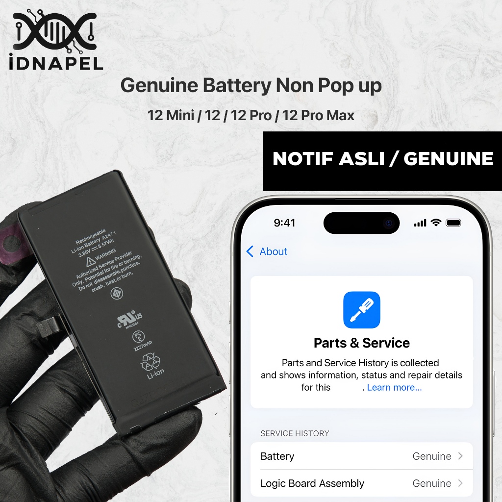 Jual Battery IP 12 Mini / 12 / 12 Pro / Pro Max Original Non Pop-up ...
