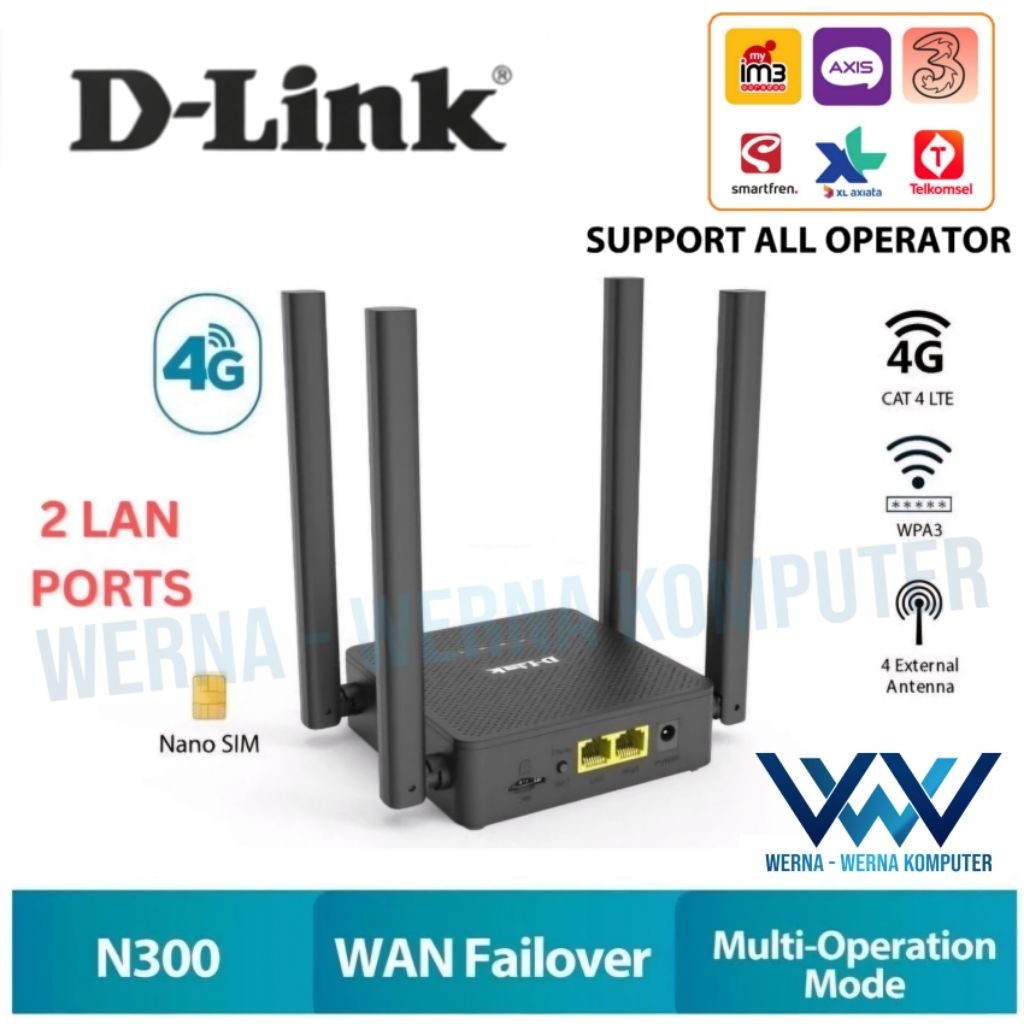 Jual DLINK DWR-M910 WIRELESS ROUTER N300 LTE 4G WAN Modem Router Sim ...