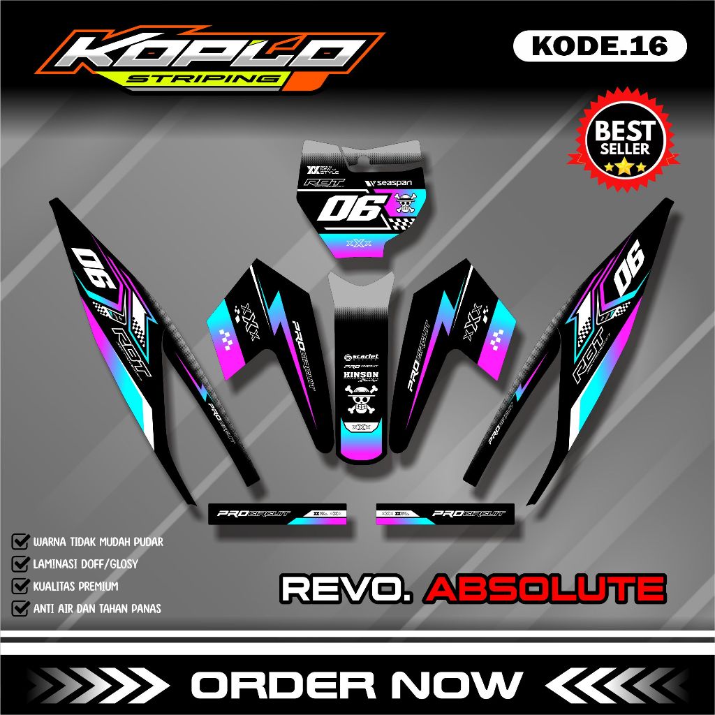 Jual Decal Sticker Motor RBT/GTX REVO ABSOLUTE - Stiker Variasi Bebek ...