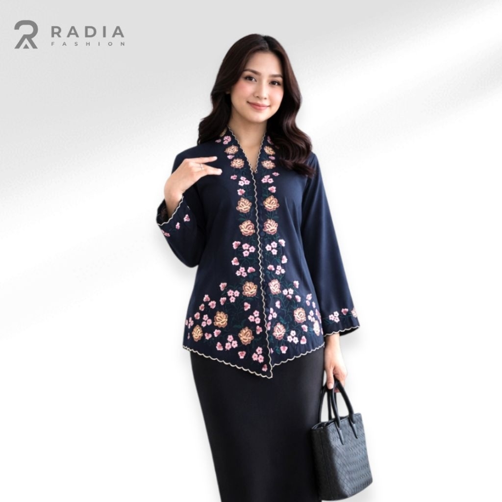 Jual Radia Fashion Kebaya Bordir Katun Toyobo Motif Bunga Timbul ...