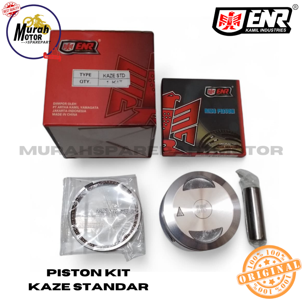 Jual PISTON KIT LENGKAP PLUS RING SEHER KAZE STANDAR ENR ORIGINAL ...