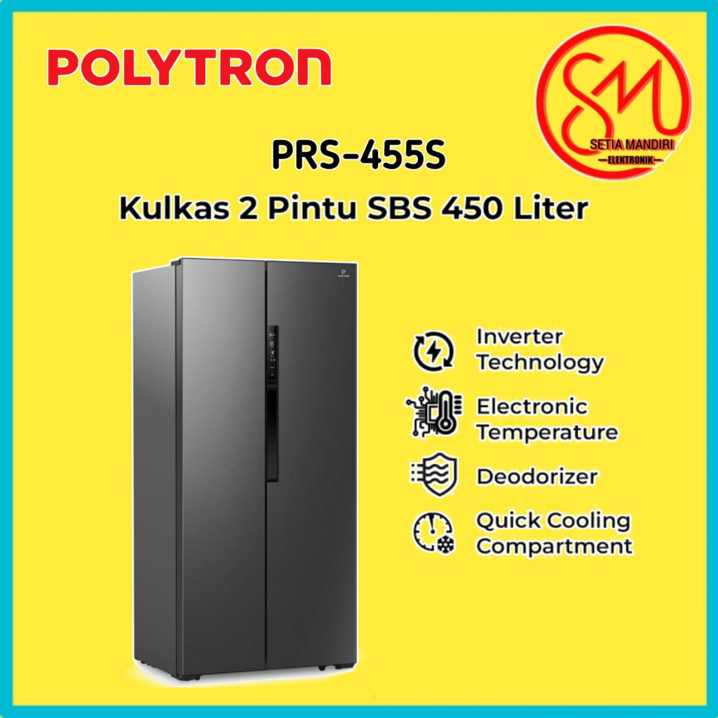Jual POLYTRON Kulkas 2 Pintu Side By Side 450 liter PRS 455S | Shopee ...