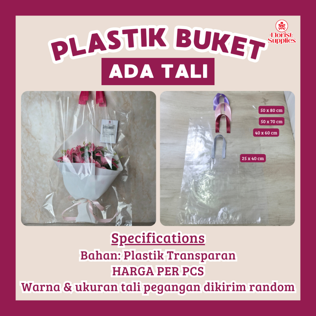 Jual Plastik Buket Bunga Transparan Tebal | Plastik Packing Buket Bunga ...