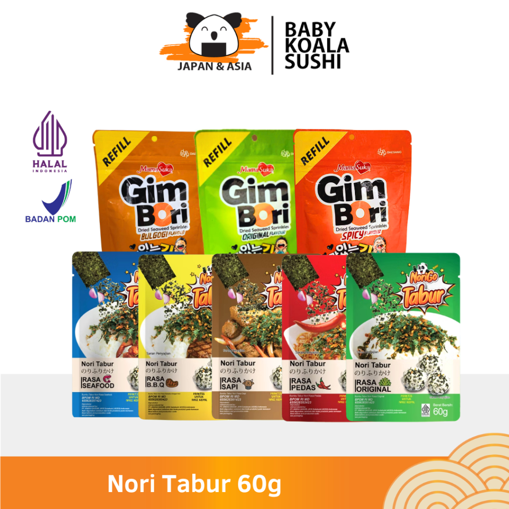 Jual NORIGO & MAMASUKA Gimbori Nori Tabur 60 g Halal | Abon Nori ...