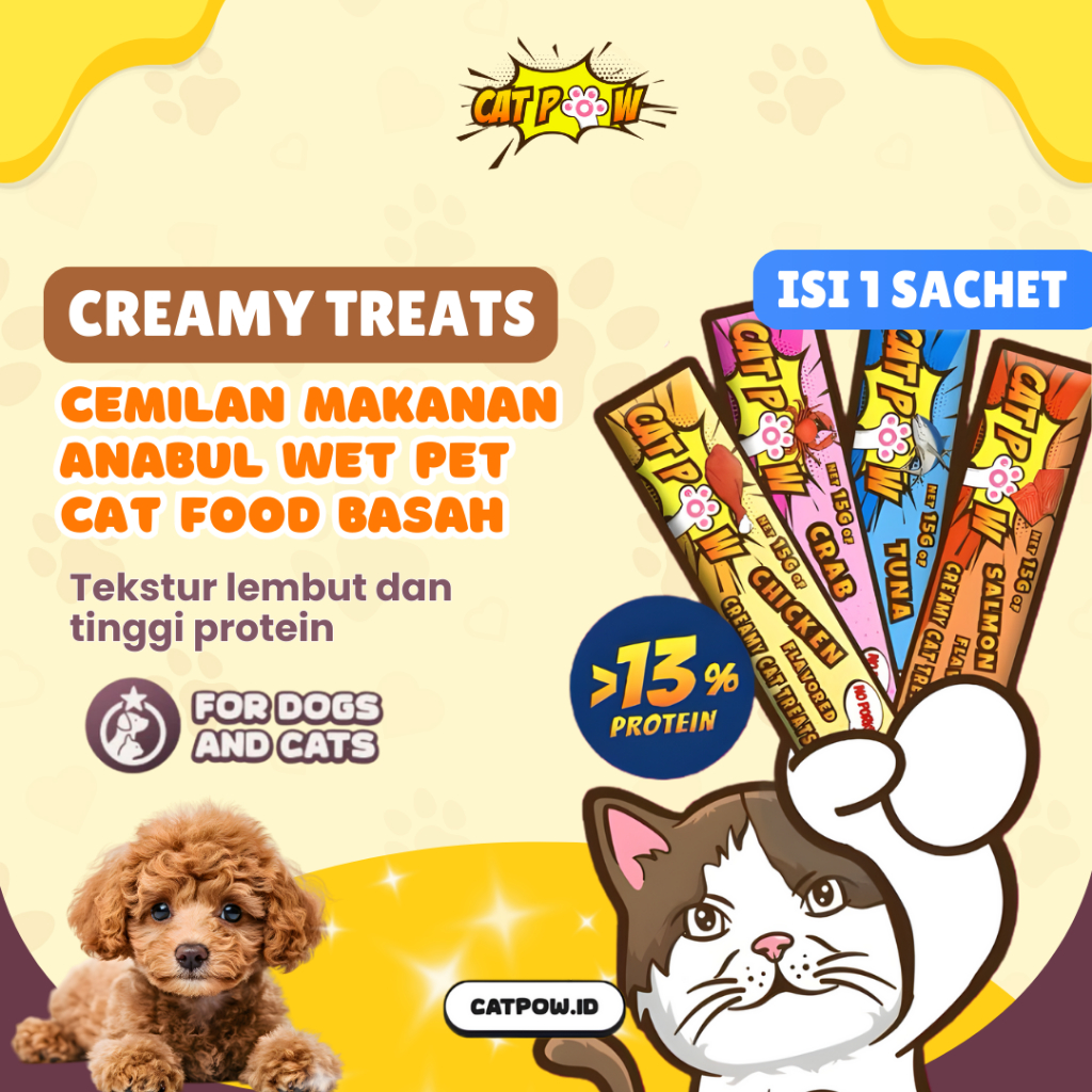 Jual CATPOW Creamy Treats Snack Kucing Isi 1 Sachet – Cemilan Makanan ...