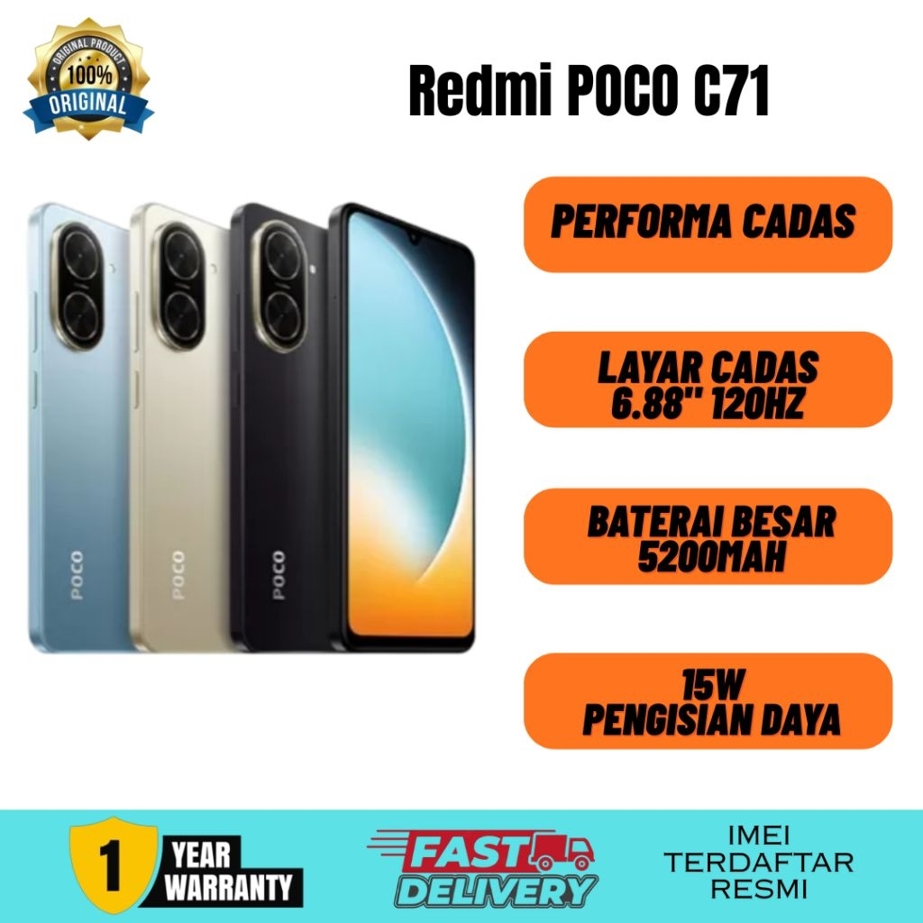 Jual Poco C71 4GB/128GB Garansi Resmi | Shopee Indonesia