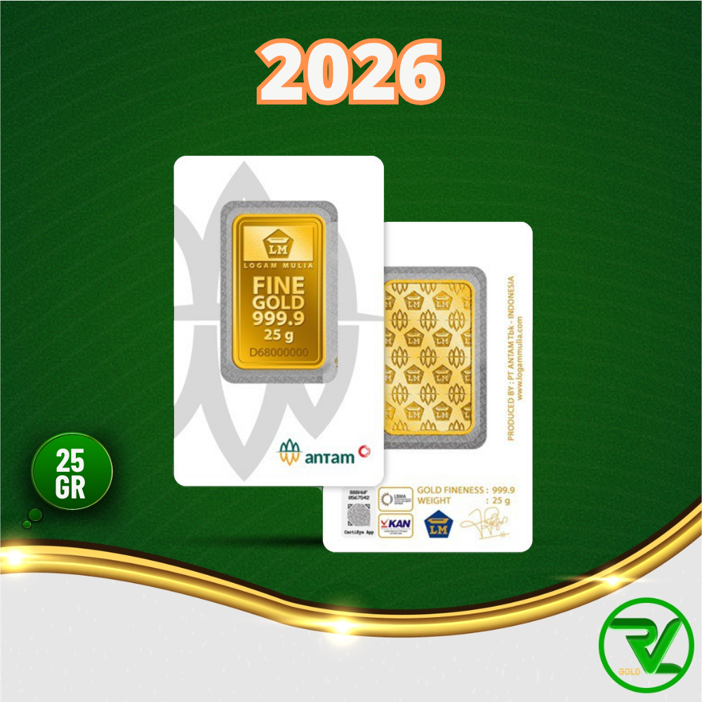 Jual Rvl Gold Logam Mulia Antam Produksi 2026 25GR new | Shopee Indonesia
