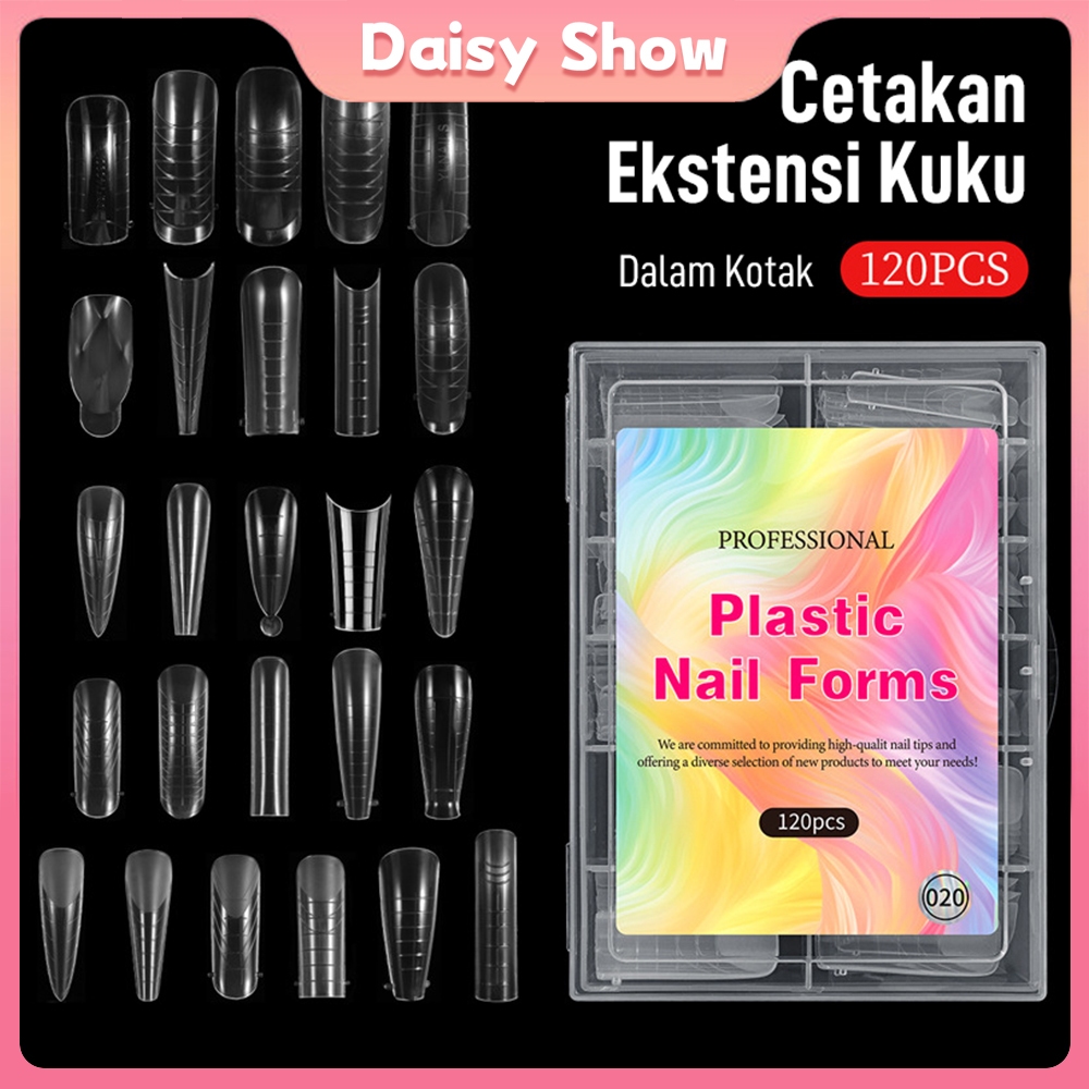 Jual 24/120Pcs Nail Form untuk Polygel Cetakan Nail Form Polygel Kuku ...