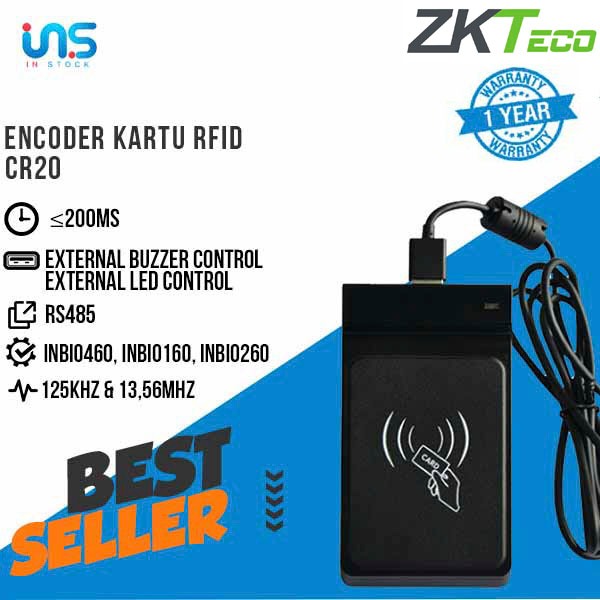 Jual Mesin Pendaftar Kartu Akses Kontrol ENCODER CARD RFID ZKTECO CR20 ...