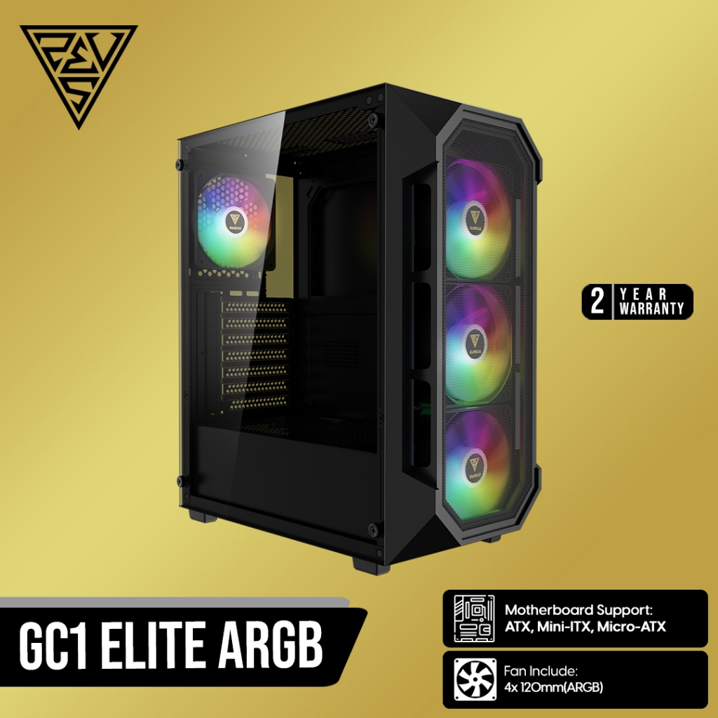 Jual GAMDIAS AURA GC1 ELITE ARGB MESH ARGB Mid Tower ATX PC Case ...