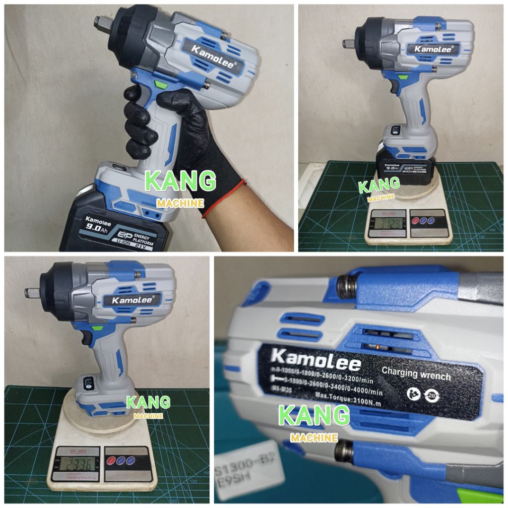 Jual impact wrench cordless Kamolee 3100nm anvil 1/2 inch DTW1300 ...
