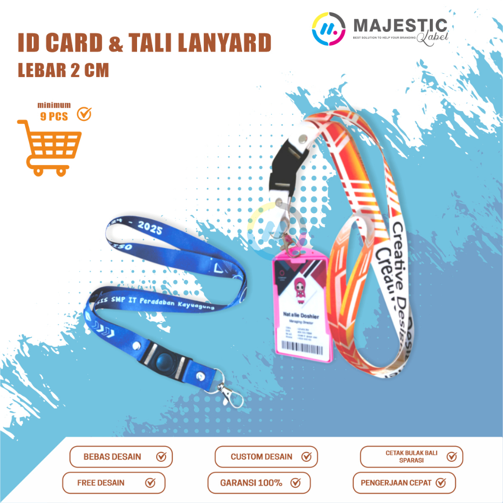 Jual Lanyard Custom Cetak Tali Id Card Name Text Sablon Bahan Premium ...