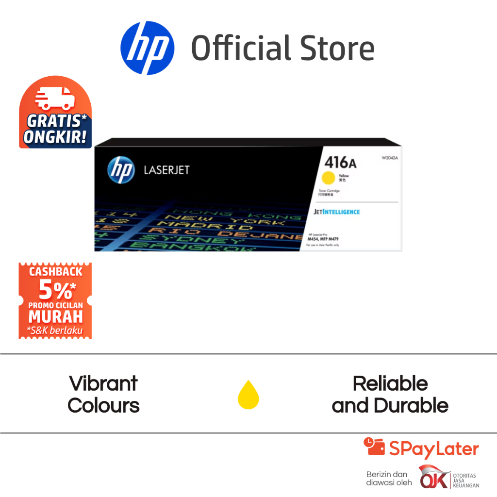 Jual Tinta HP 416A Yellow Original LaserJet Toner Cartridge Warna ...
