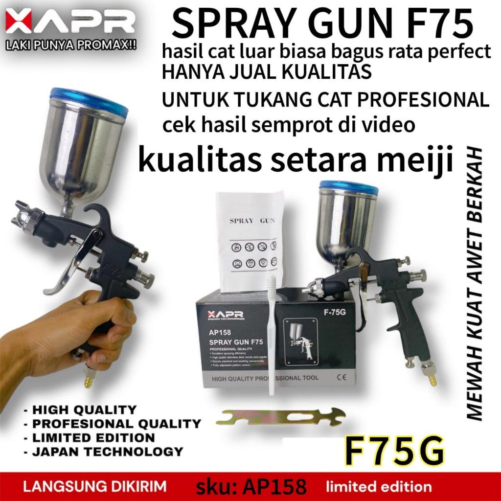 Jual APR JAPAN AP158 Spray Gun F75 14 Lubang Nozzle 1,5MM Alat ...