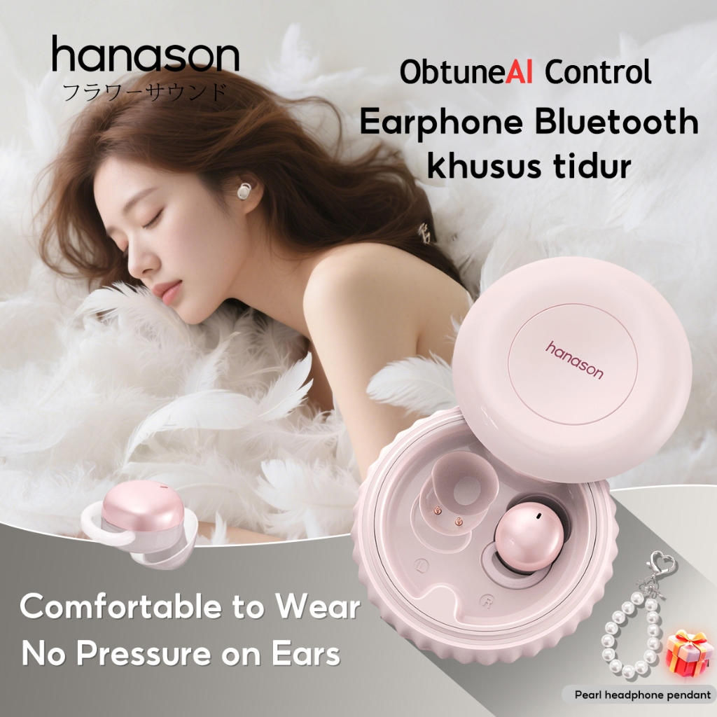 Jual [Tiba Di 6H] Hanason TWS Earbuds Tidur Invisible Bluetooth 5.4 ...