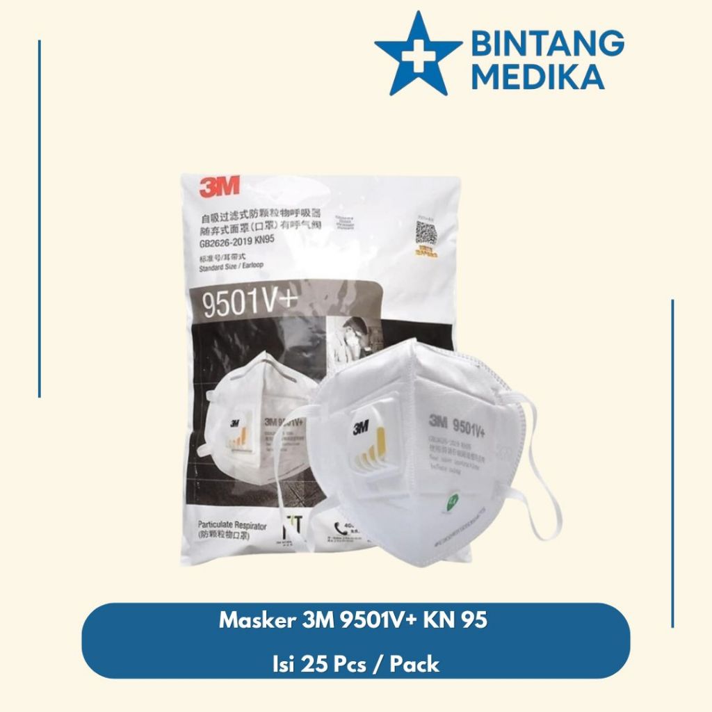 Jual Masker 3M 9501V+ KN 95 isi 25 pcs / Pouch | Shopee Indonesia