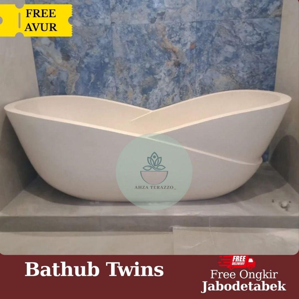 Jual Bathub Twins Terazzo | Minimalis Modern Bali | Shopee Indonesia