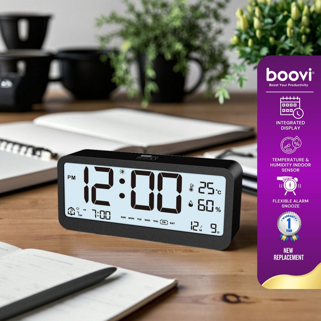 Jual BOOVI JD003 Jam Digital Smart Lampu LED Display Alarm Suhu ...
