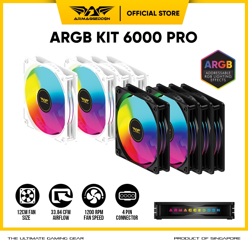 Jual Armaggeddon ARGB 4 PCS Desktop PC Cooling Fans 120mm with 9 blade ...