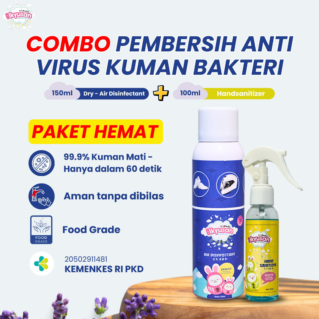 Jual IKYUSAN HAND SANITIZER 100ml+150ml DRY DISINFECTANTFood Grade &Dry ...