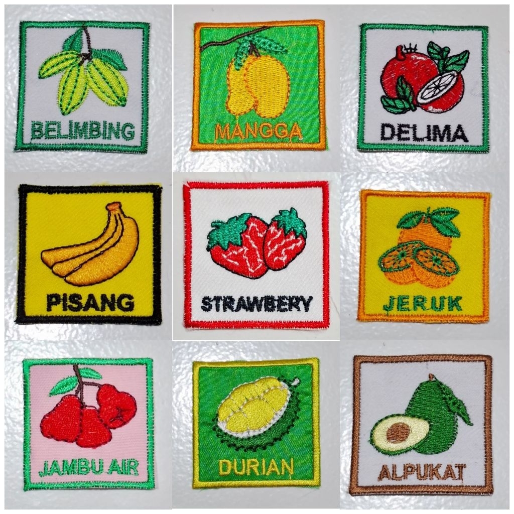 Jual Bet / Badge Regu Pramuka Warna Nama Buah Buahan ( Harga ECER / Per ...