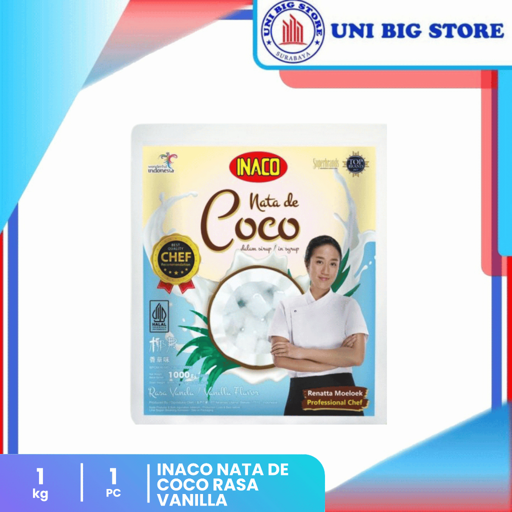 Jual Inaco Nata de Coco in Syrup Vanilla 1 kg BAG | Shopee Indonesia