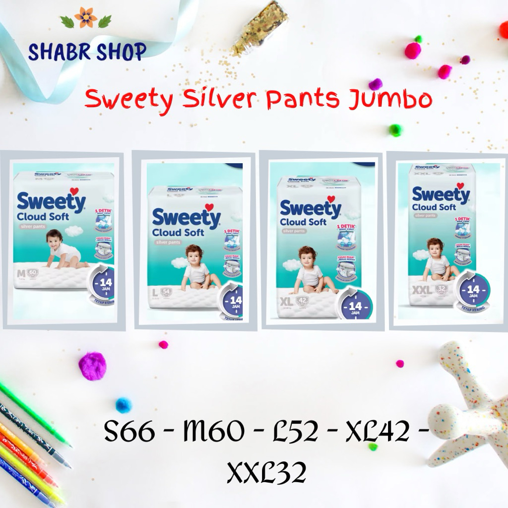 Jual Sweety Silver Pants Celana Kemasan BARU Jumbo S66/M60/L54/XL44 ...