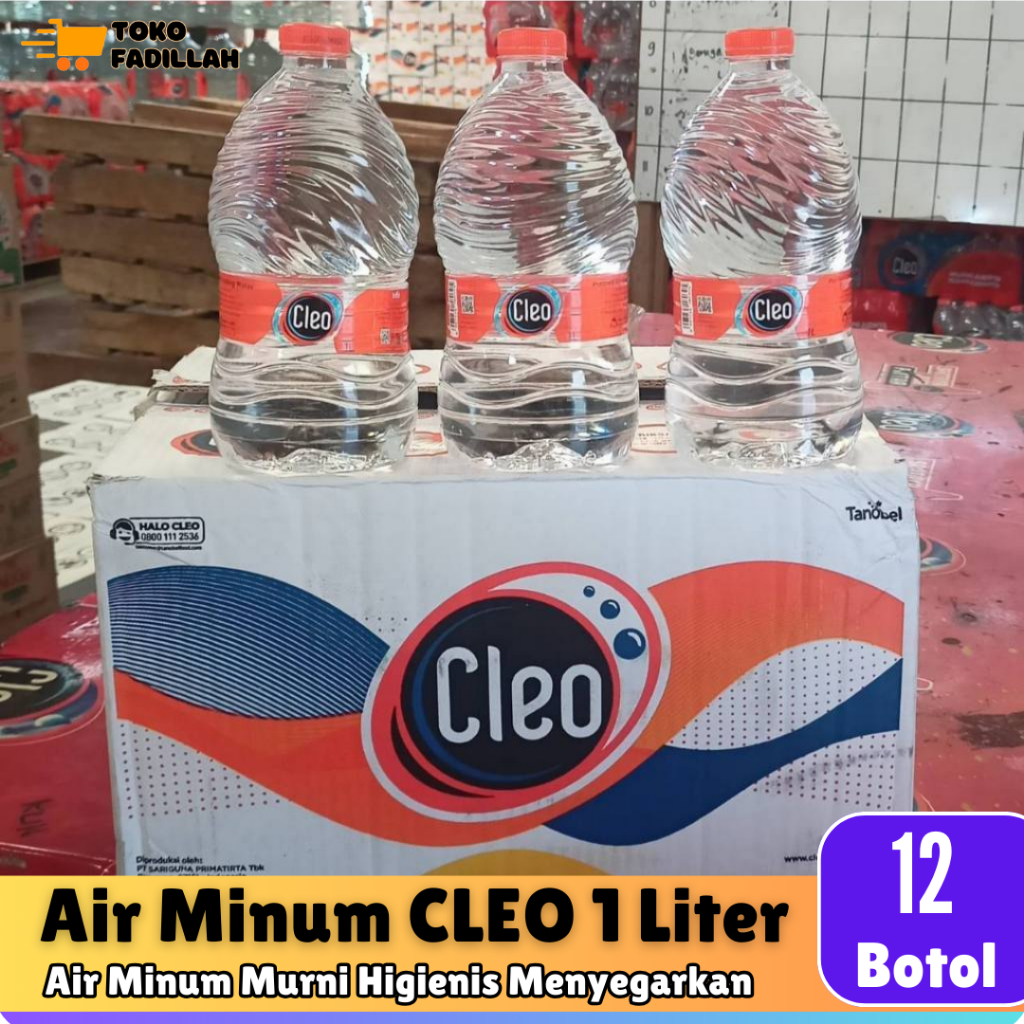 Jual CLEO Air Minum Murni 1 Liter x 12 Botol [1 DUS] - Desain Ergonomis ...