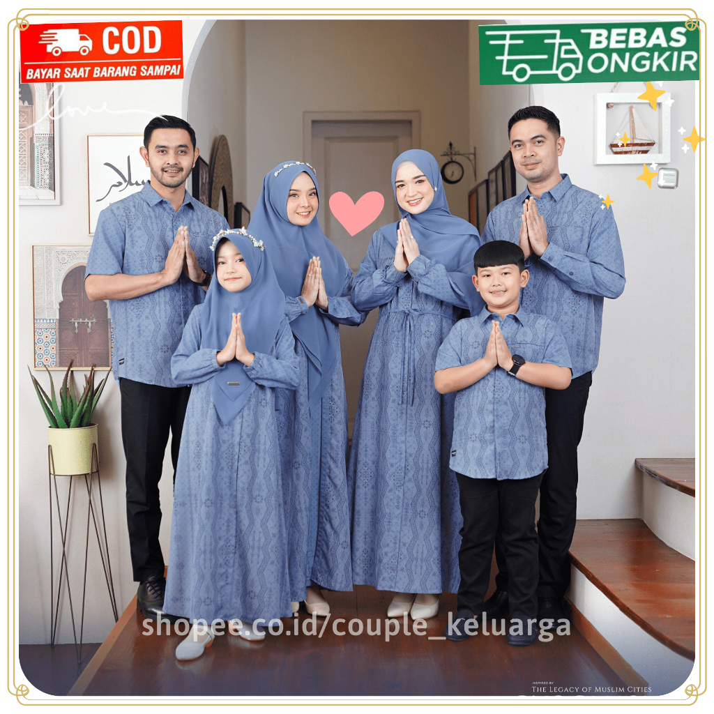 Jual Sarimbit Keluarga 2026 Terbaru ANDALUSIA INFINITY BLUE SARIMBIT ...