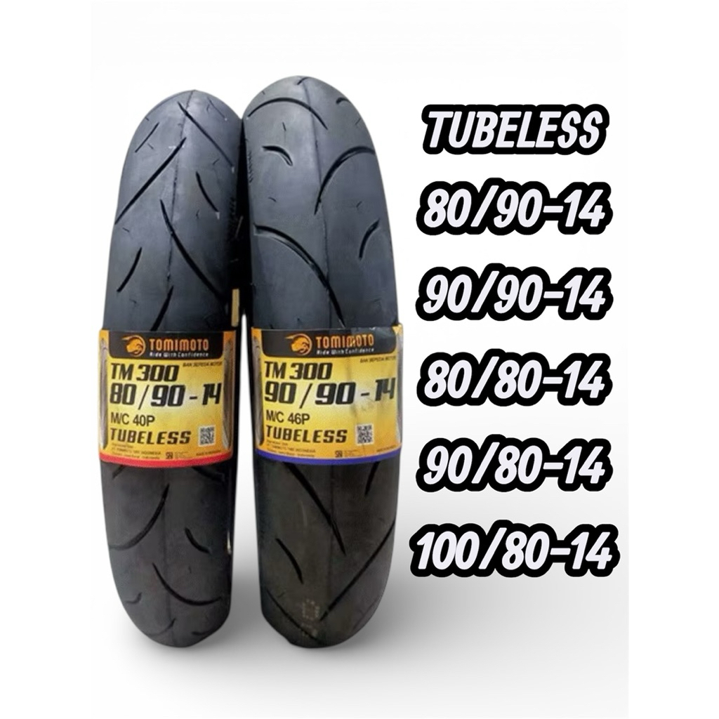 Jual BAN TUBELESS TOMIMOTO TM300 80/80-14 80/90-14 90/80-14 90/90-14 ...