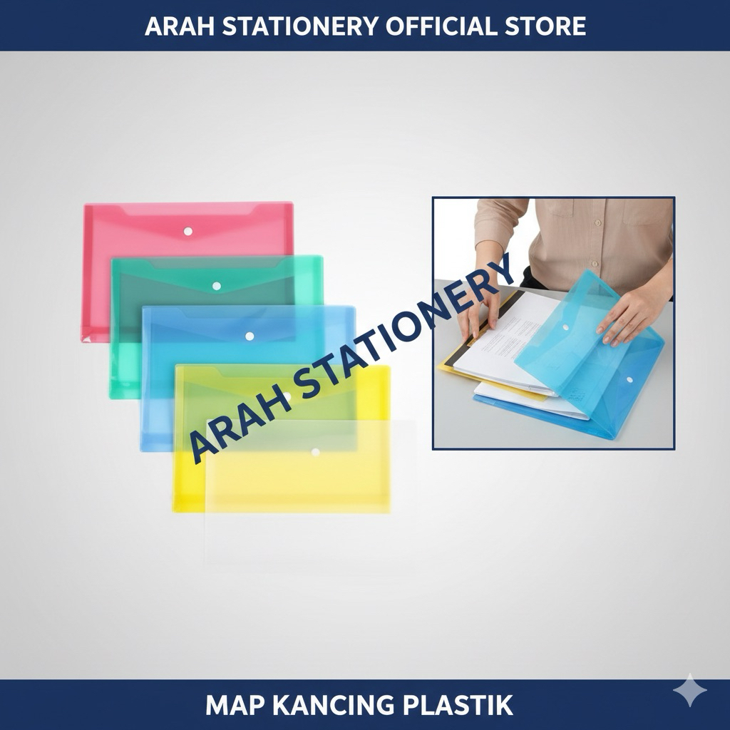Jual Grosir 1 Pack / 12 Pcs Map Kancing Ukuran F4 || Map Plastik ...