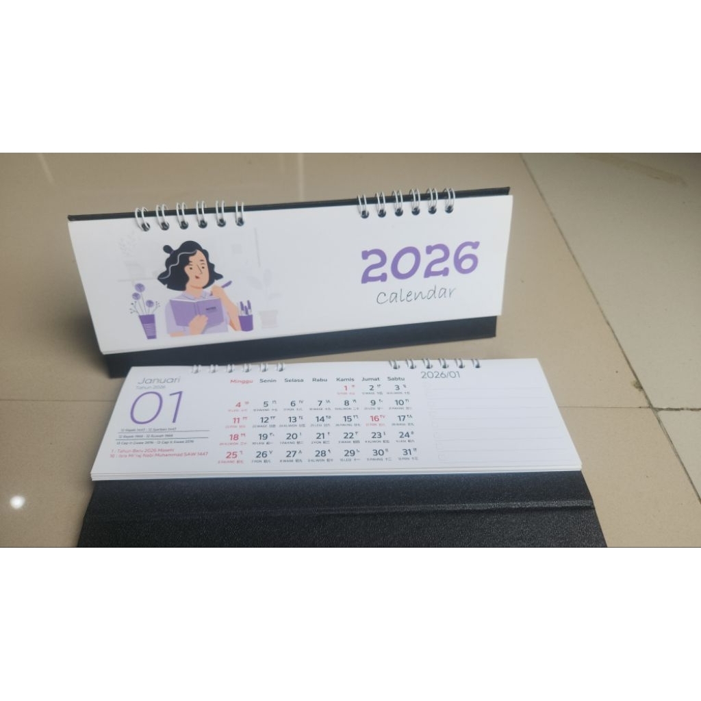 Jual Kalender duduk 2026 Horizontal Ukuran Mini, Medium dan Besar Untuk ...