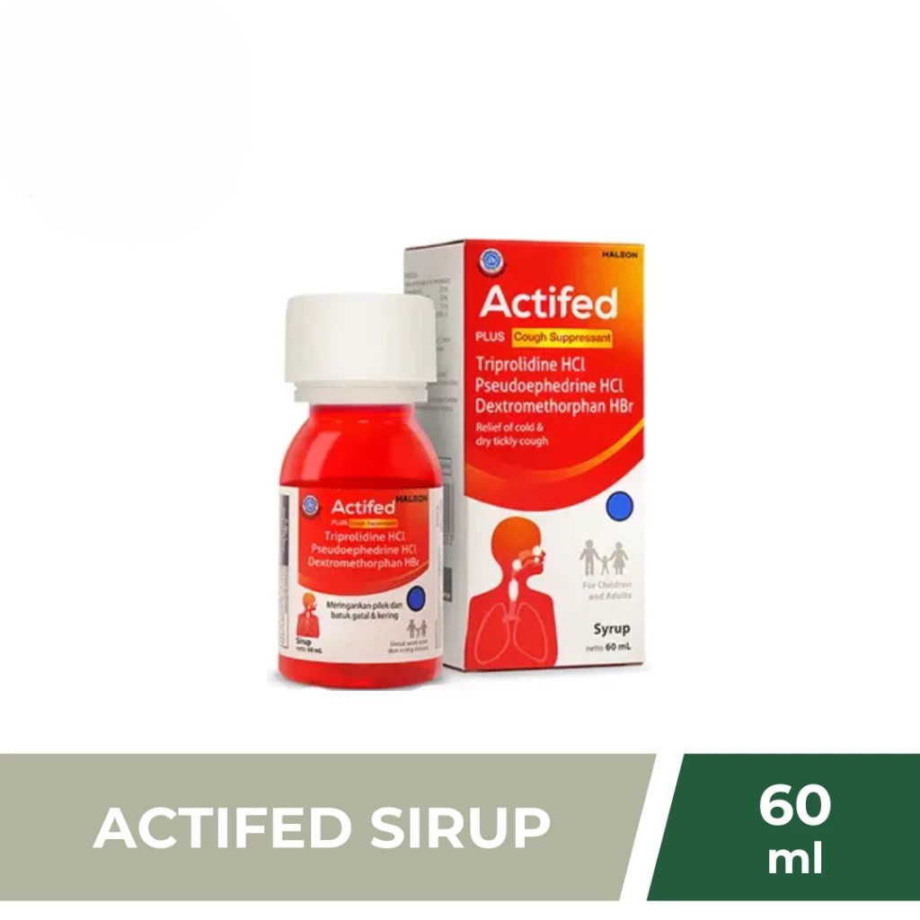 Jual Actifed Merah Plus Cough Suppresant 60ml - Untuk Batuk Kering ...