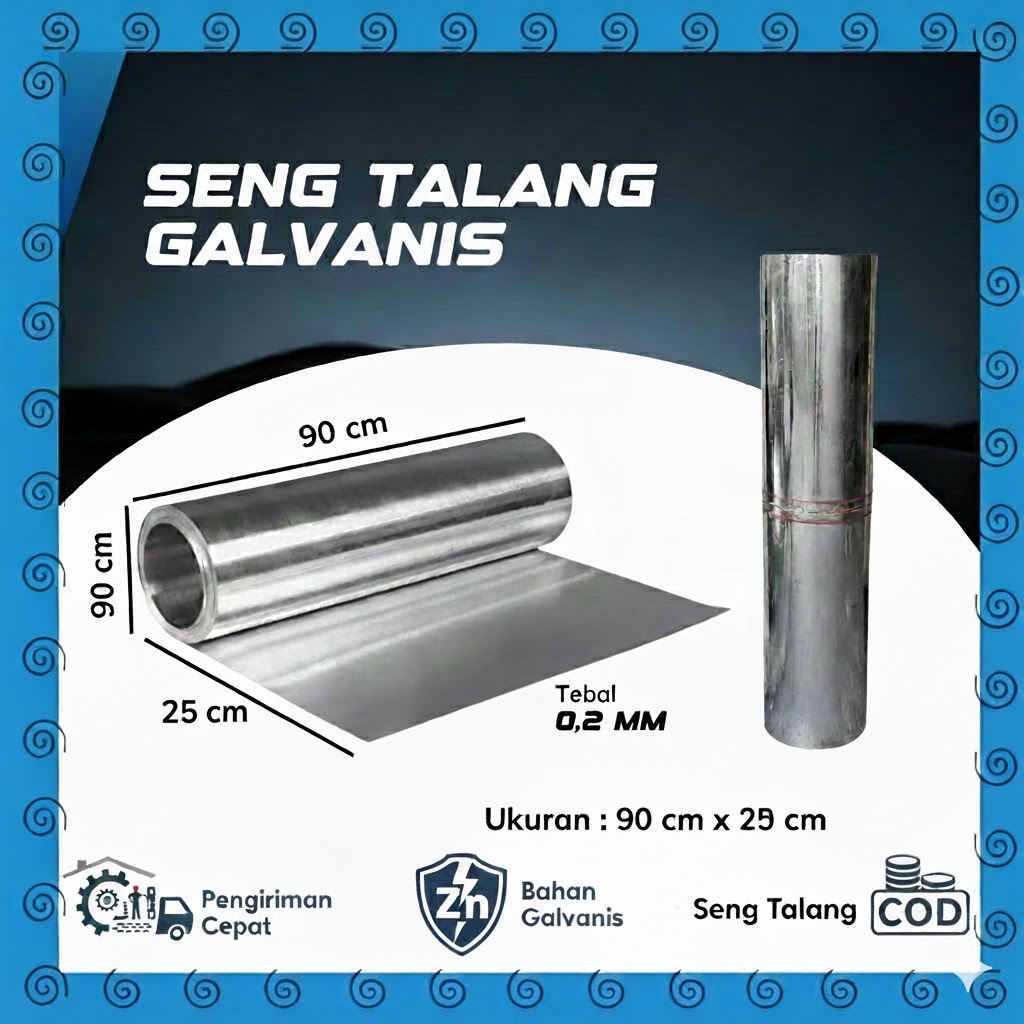 Jual seng talang galvanis ROLL 90 cm x 25 cm anti karat 0.2mm / seng ...