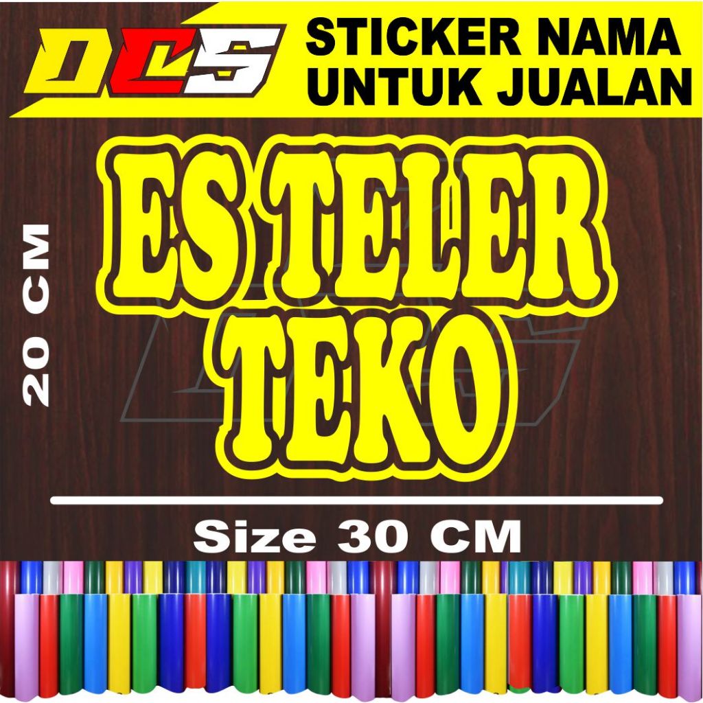 Jual CUTTING STICKER TULISAN ES TELER TEKO STICKER TULISAN UNTUK NAMA ...